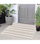 Amazon.com: Grey and White Outdoor Rug 3'x 5' Front Porch Rug Cotton ...