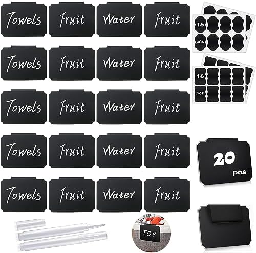 Basket Labels Clip on, Bin Clip Labels for Baskets and Storage 20 Black ...