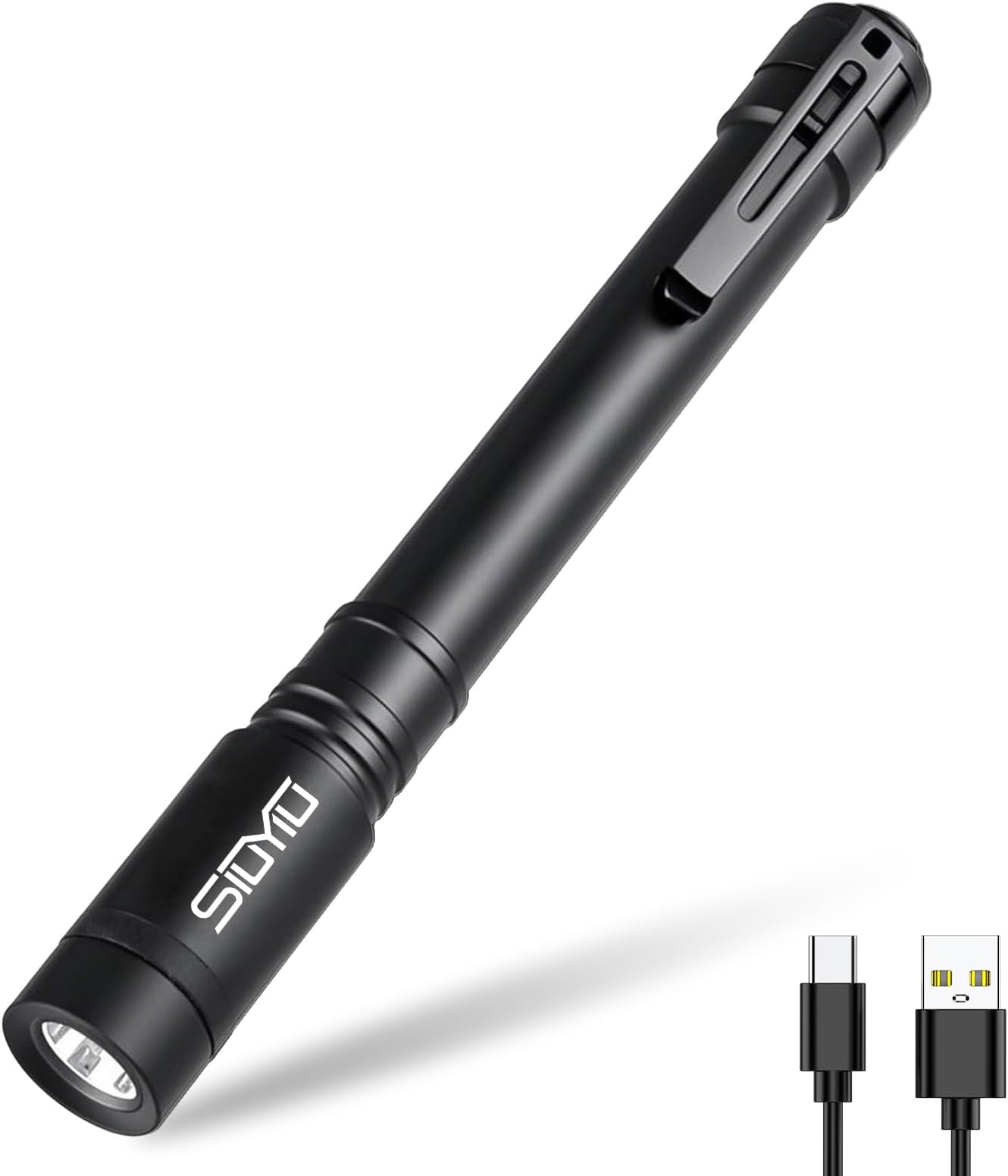 Siuyiu Rechargeable Pen Light, 500 Lumens Powerful EDC Flashlight ...