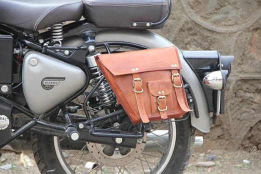 Amazon.com: CraftShades Genuine Leather Handmade Motorcycle Side Bag ...