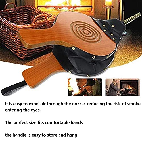 Septpenta Fireplace Bellows, 17.9X7.8in Leather Wooden Fireplace ...
