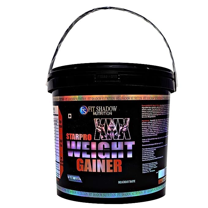 FIT SHADOW NUTRITION Weight Gainer Mass Gainer Protein Powder 4.5 kg ...