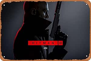 Amazon.com: Hitman 3 Video Game Poster Tin Sign for Wall Decorative ...