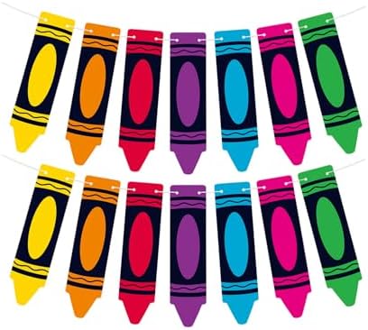 Amazon.com: YQUQWN, Crayon Banner - No DIY, Back to School Banner for ...