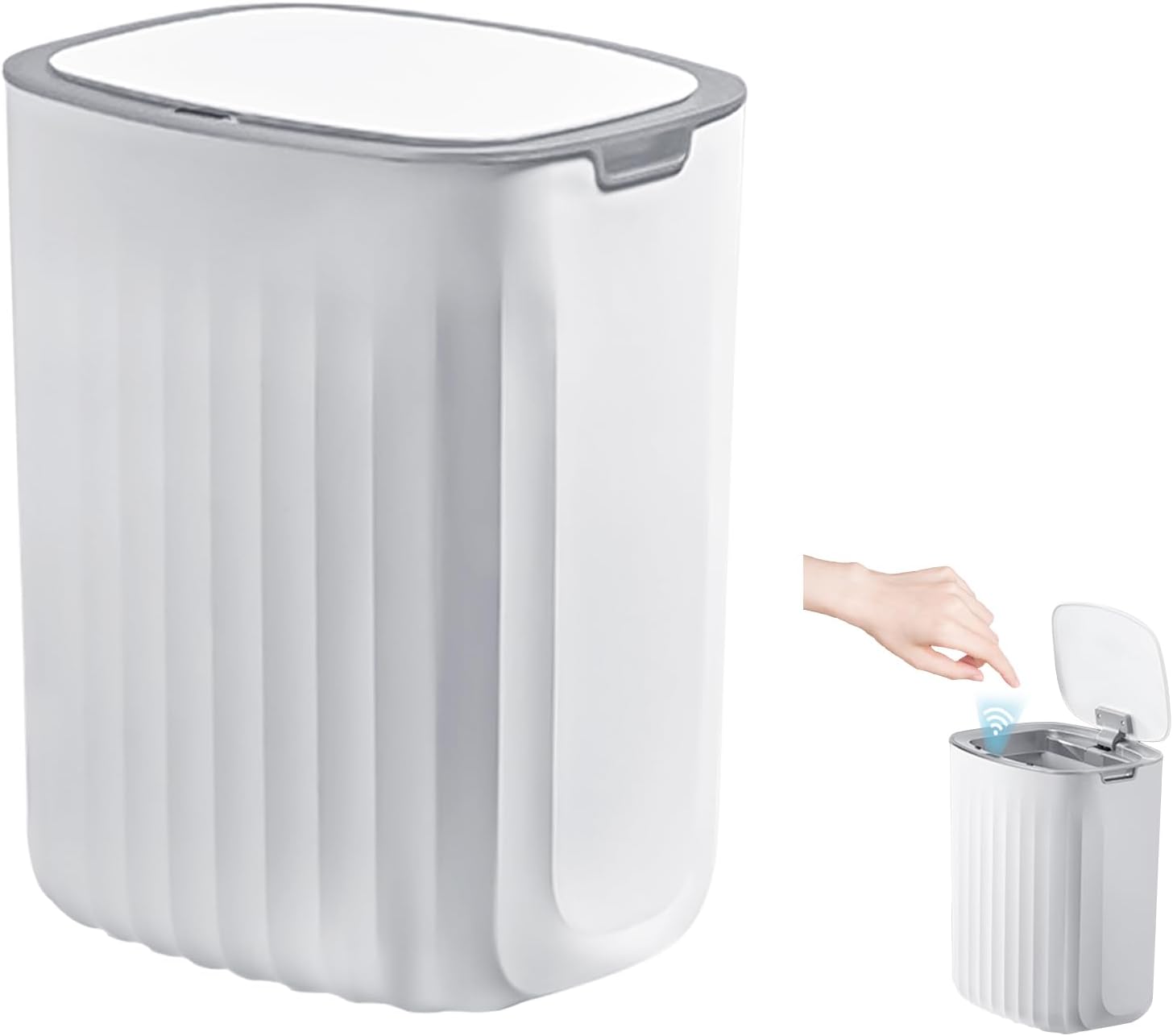 Automatic Trash Can with Lid for Bathroom, 12 Liter Slim Smart Garbage ...