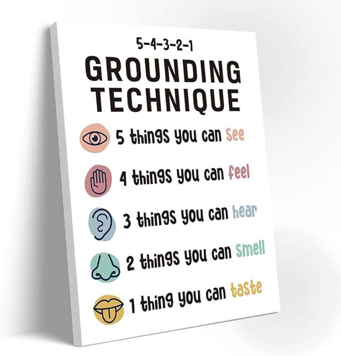 Amazon.com: Grounding Technique Canvas Poster with Frame, Mental Health ...