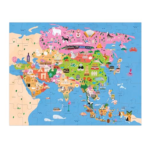 Snapklik.com : Mudpuppy Map Of Asia 70 Piece Geography Puzzle