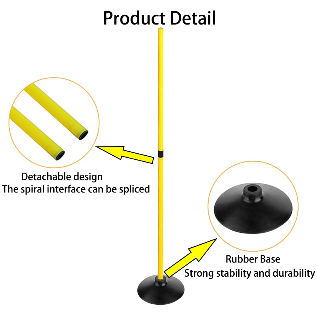 ASENVER Soccer Agility Poles Set Detachable Sports Trainning Speed Pole ...