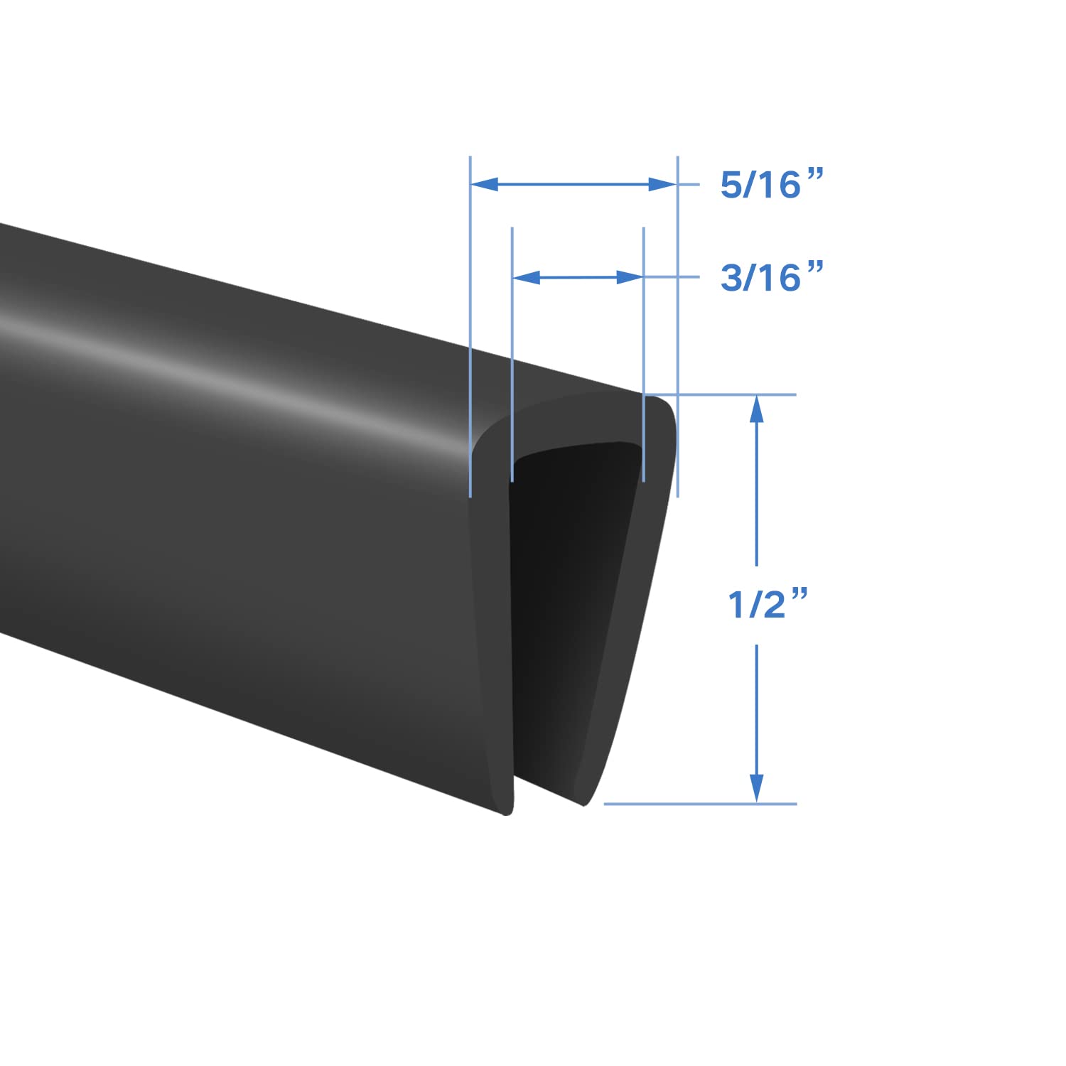 Snapklik.com : Rubber Edge Trim, 3/16" U Channel Edge Trim, Edge ...