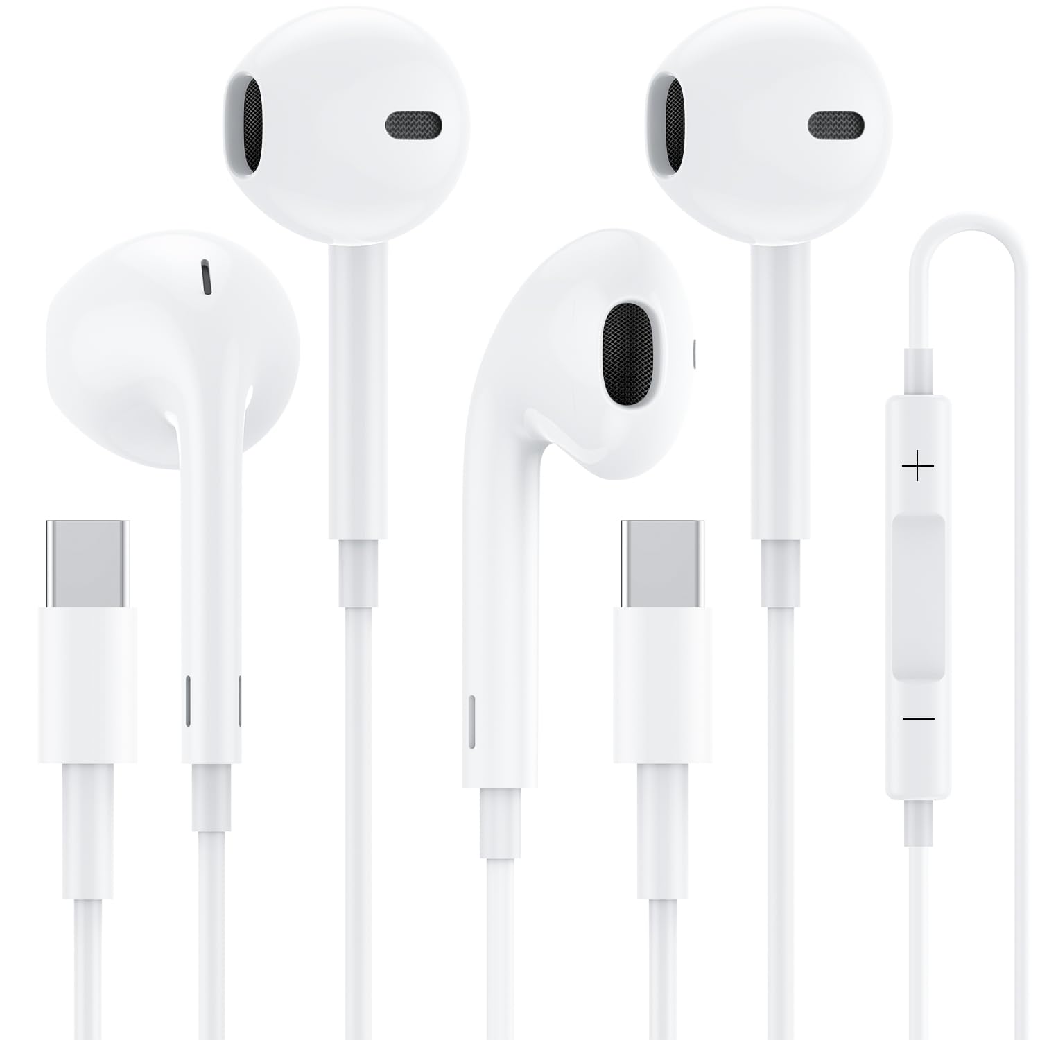 Amazon.com: USB C Headphones Earbuds 2 Pack - Type C Wired Earphones ...