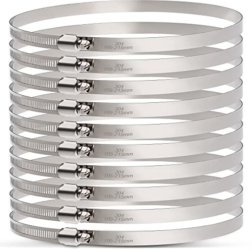 Snapklik.com : 10Pack 8 Inch Hose Clamp,Stainless Steel Large Hose ...