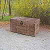 Amazon.com: Vintiquewise Wooden Rectangular Lined Rustic Storage Trunk ...