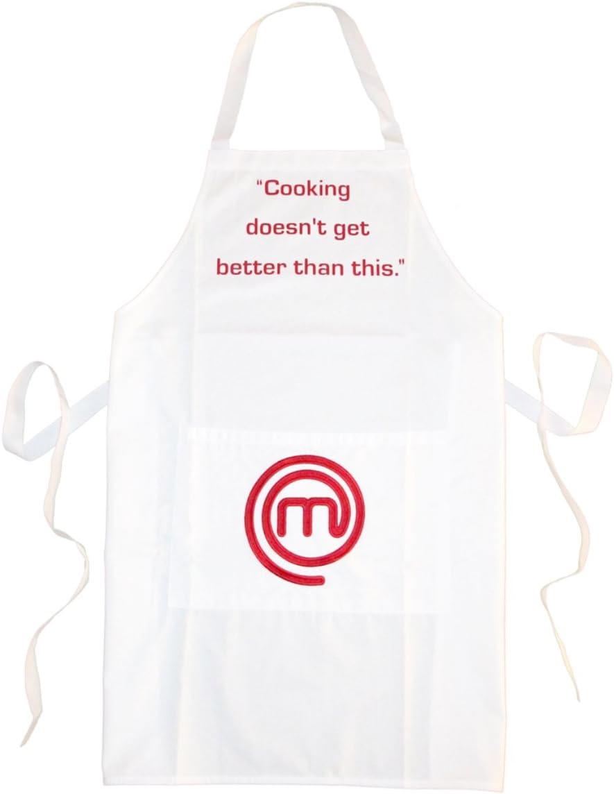 MasterChef Official Merchandise Apron with pocket (white) : Amazon.co ...