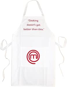 MasterChef Official Merchandise Apron with pocket (white) : Amazon.co ...