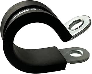 Amazon.com: 10 X 6/8/10mm Rubber Lined P-clamps Mounting Hose Clamps ...