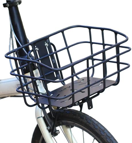 Amazon | 自転車フロントバスケット - 軽量アルミ合金製フロントキャリアー サイクリングバスケット | 電動自転車取り付け用ノードリル ...