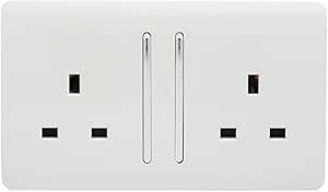 Trendi Switch 2 Gang Artistic Modern Glossy 13 Amp Electrical Long ...