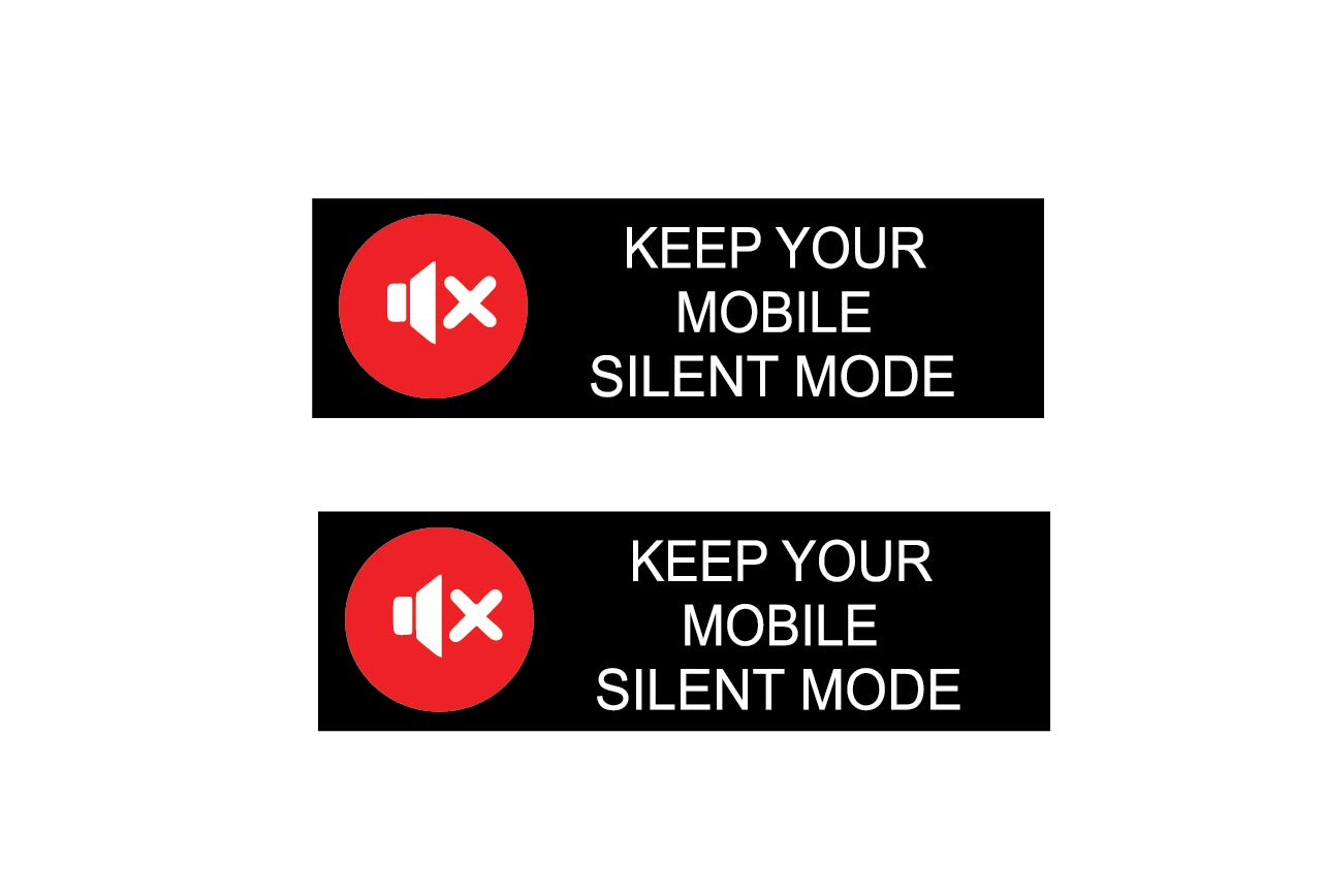 SIGN EVER Keep Your Mobile Silent Mode Sign Sticker for Office Hospital ...
