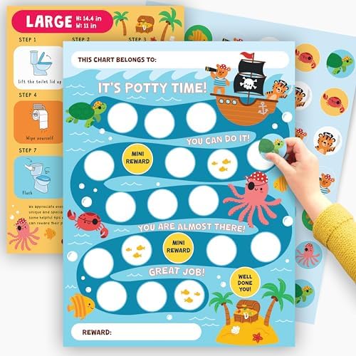 Amazon.com: Potty Training Sticker Chart for Girls Boys x10 pcs - Cute ...