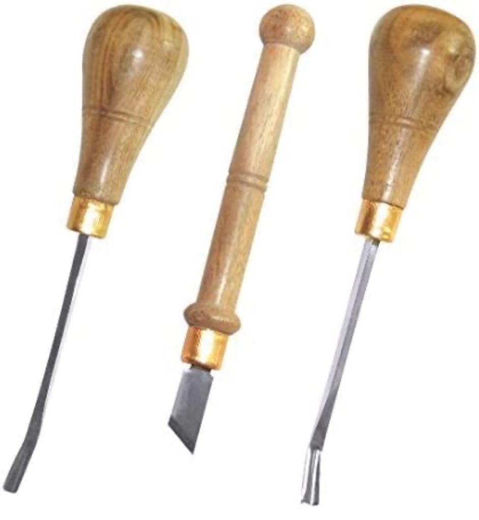 Vimpact Lino woodhandle Carving Cutter Tool Set of 3 for Lino cutting ...