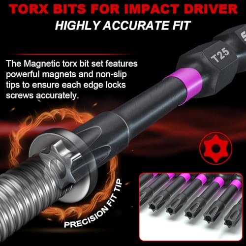 Snapklik.com : T25 Torx Bits For Impact Driver,SuSuMu 25 Pieces T25 2 ...