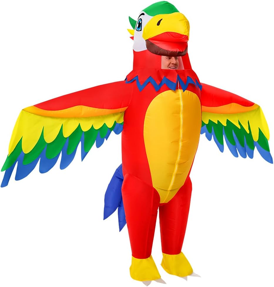 Amazon.com: KOOY Inflatable Parrot Costume - Full Body Blow Up Costume ...