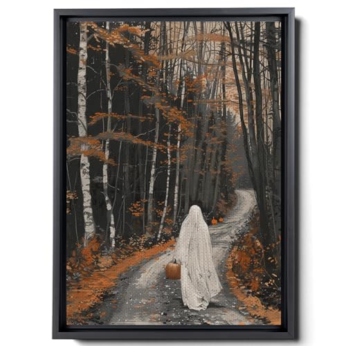Amazon.com: Ghost In The Woods With Pumpkins, Ghost In The Forest Wall ...