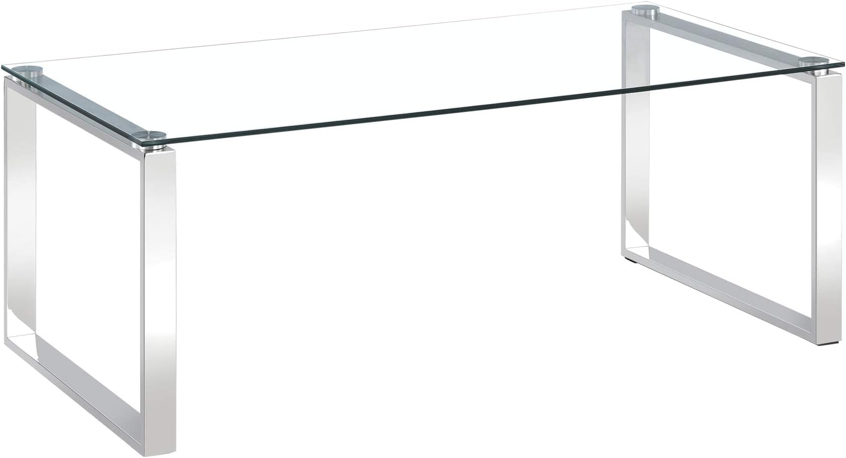 Charles Jacobs Clear Glass Coffee Table with Mirrored Finish Chrome ...