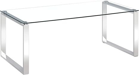 Charles Jacobs Clear Glass Coffee Table with Mirrored Finish Chrome ...