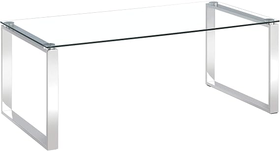 Charles Jacobs Clear Glass Coffee Table with Mirrored Finish Chrome ...