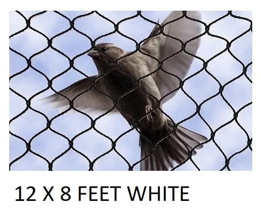 BirdFlee White Pigeon Net - 12 Feet x 8 Feet, Anti-Bird Nylon Balcony ...