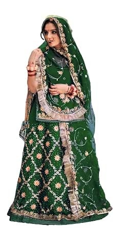 Buy Duobrii Women's Embroidred Shimmer Silk Ethnic wear Semi-stitched ...