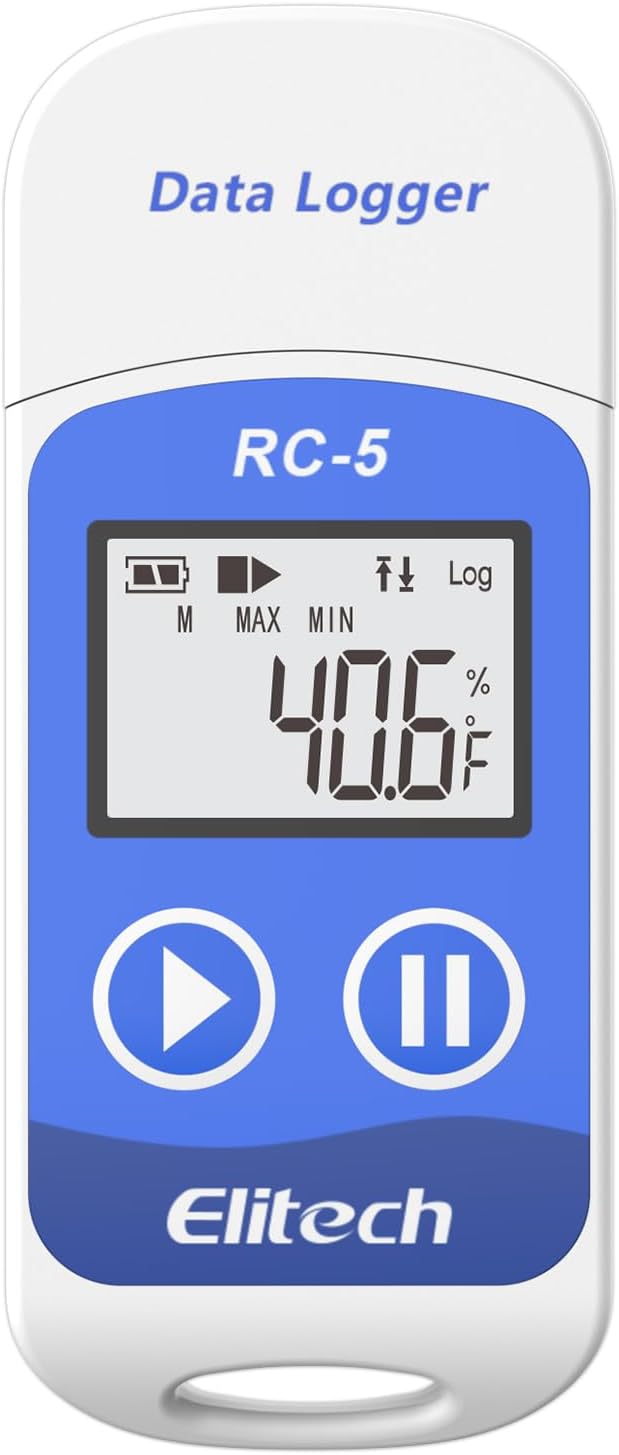 Elitech RC-5+ PDF USB Temperature Data Logger Reusable Recorder 32000 ...