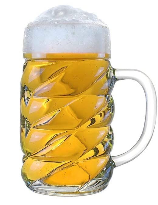Buy Large Designer Glass Beer Mug 1 Litre (Full Beer 1000 ml.) 1 Pc for ...