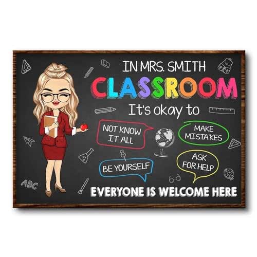 Amazon.com: Personalized Back To School Wall Art In This Classroom It's ...