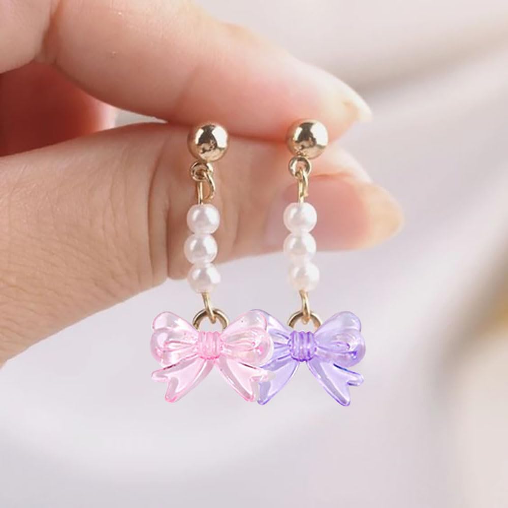 Pink Beads For Bracelets 30 Colors Acrylic Bow Beads Multicolor Rainbow ...