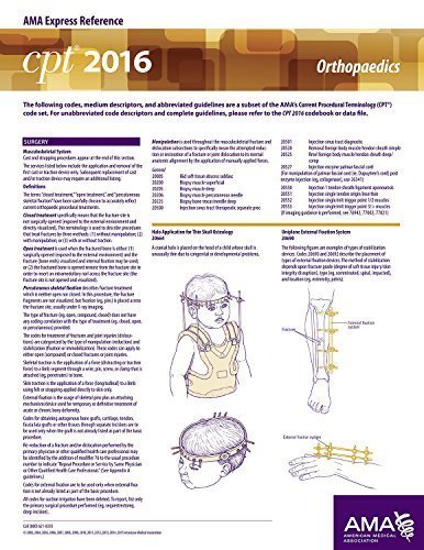 CPT 2016 Express Reference Coding Card Orthopaedics by AMA (2015-11-01 ...
