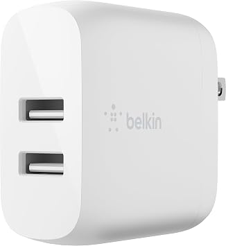 Belkin Dual USB Charger 24W (Dual USB Wall Charger for iPhone 13, 12 ...