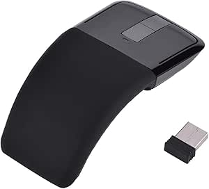 ASHATA Ultra Slim Foldable 2.4Ghz Wireless Touch Mouse, Lightweight Foldable Wireless Touch Arc ...