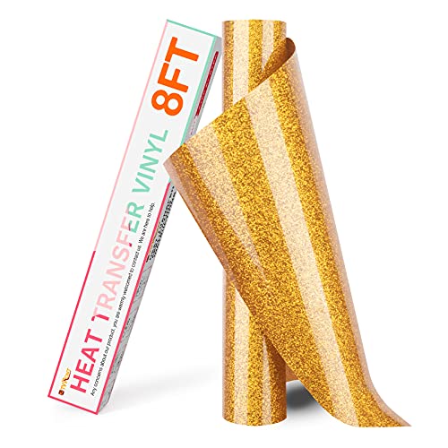Snapklik.com : HTVRONT Gold Glitter HTV Heat Transfer Vinyl Rolls - 10 ...