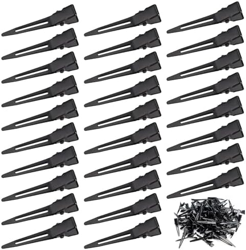 Amazon.com : Qearl 120 PCS 1.77" Single Prong Curl Clips Black Curl ...