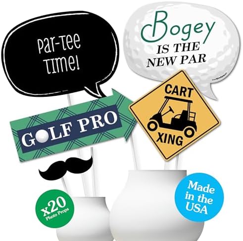 Amazon.com: 20 Pieces Golf Party Sign Golf Party Photo Booth Props ...