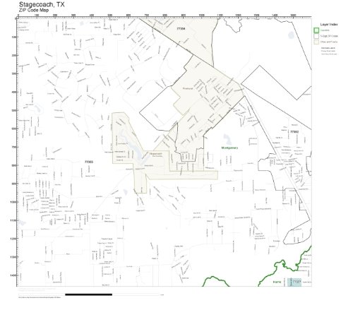 Amazon.com : ZIP Code Wall Map of Stagecoach, TX ZIP Code Map Laminated ...