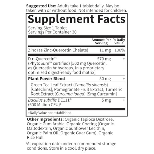 Garden of Life Quercetin Recuperação Pós-Treino com Zinco e Cúrcuma ...