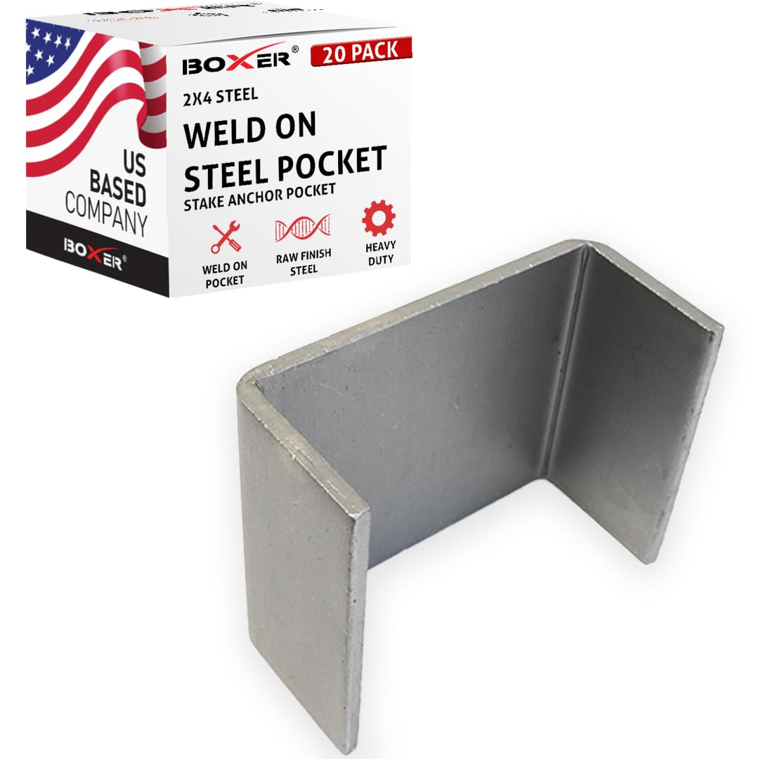 Snapklik.com : Boxer 20 Pack Heavy Duty Weld On Steel Stake Pocket ...