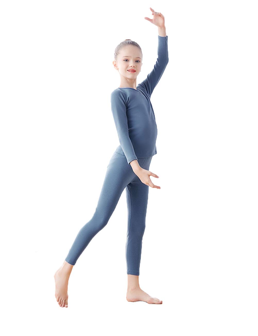 Snapklik.com : Navy Blue Girls Fleece Thermal Underwear Set Dralon Self ...