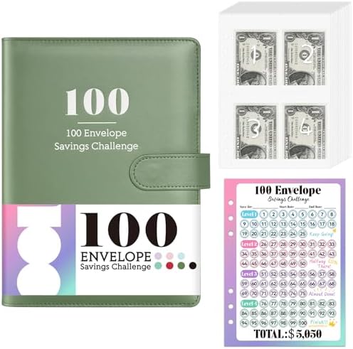 Amazon.com : 100 Envelope Money Saving Challenge Binder, 25 Sheets ...