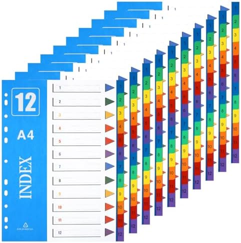 XHDA A-Z Part Dividers A4, 2 Pack Multi-Colour Plastic A4 Index Folder ...