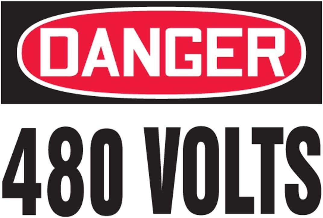Signs Label Danger 480 Volts Adhesive Vinyl 5/Pk 3.5x5 OSHA 29 CFR 1910 ...