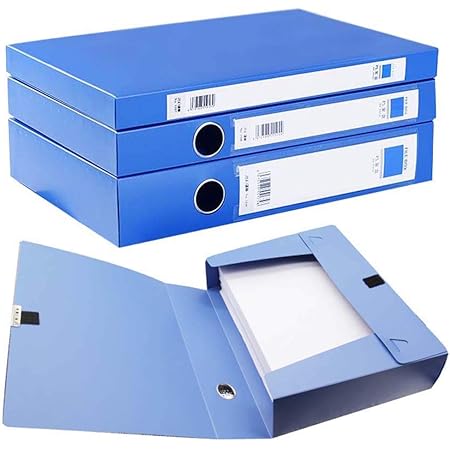 Amazon.com : HUA JIE A4 Storage File Boxes Plastic Archives Cases with ...